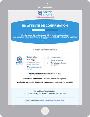 Fonctionnalités — rappels par mail & SMS, RDV en ligne | doctoranytime